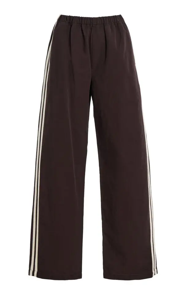 Citizens Of Humanity Aurora Cotton-flax Wide Leg Track Pants - Brown