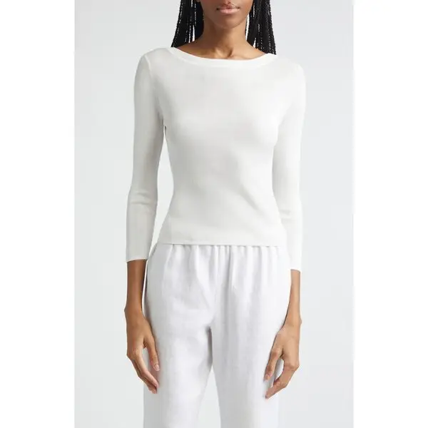 Posse Aimee Knit Boat Neck Top - Ivory