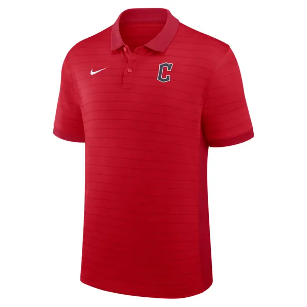 Nike Cleveland Guardians Authentic Collection Striped Victory Dri-fit Mlb Polo - Red