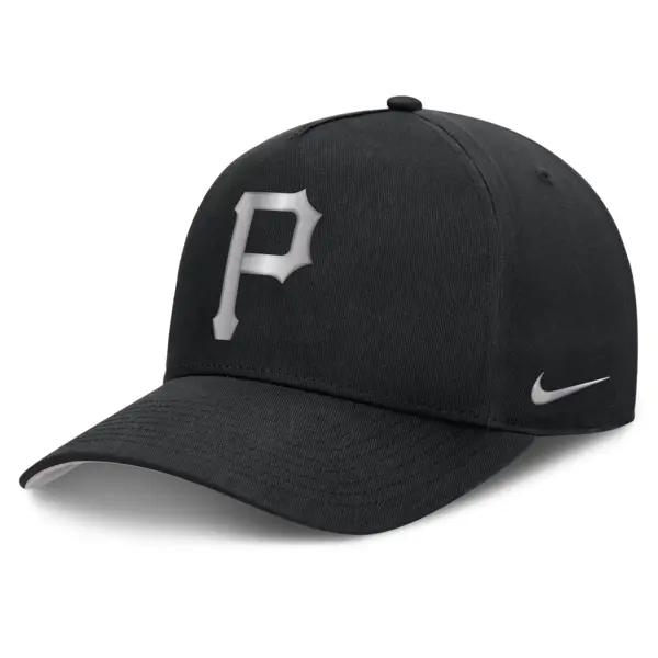 Nike Pittsburgh Pirates Rise Dri-fit Mlb A-frame Trucker Adjustable Hat - Black