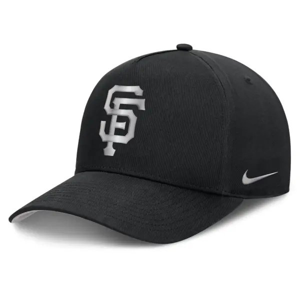 Nike San Francisco Giants Rise Dri-fit Mlb A-frame Trucker Adjustable Hat - Black