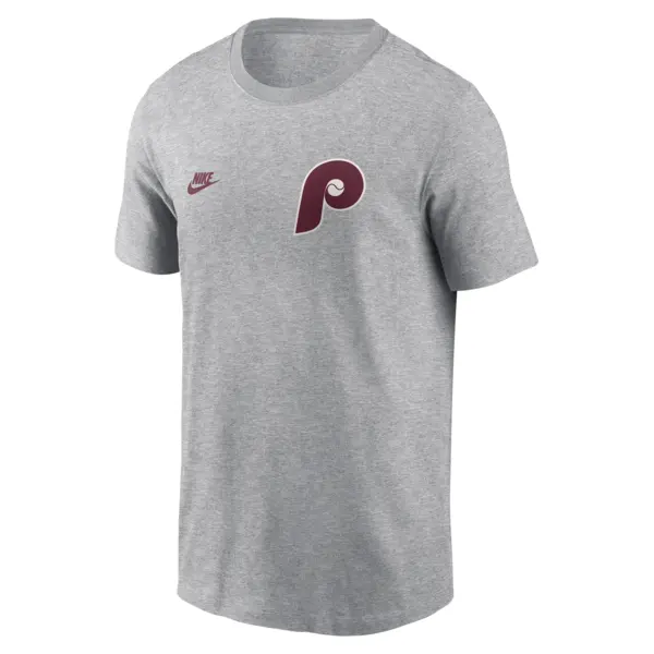 Nike Philadelphia Phillies Cooperstown 2-hit Large Logo Mlb T-shirt - Grey