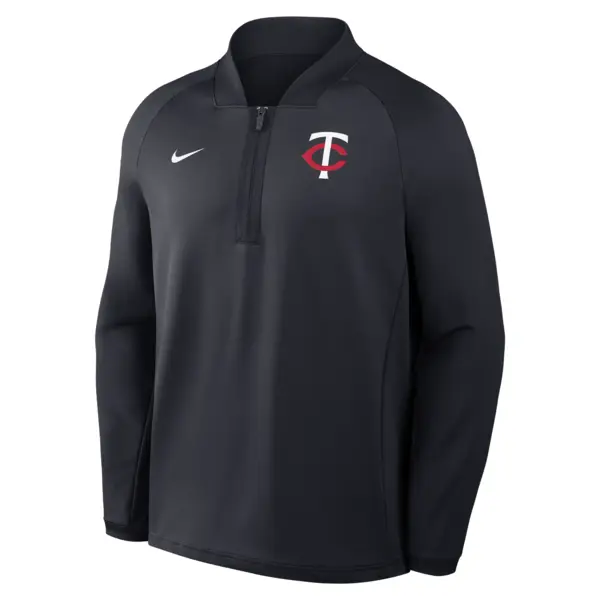 Nike Minnesota Twins Authentic Collection Dri-fit Mlb 1/2-zip Long-sleeve Top - Blue