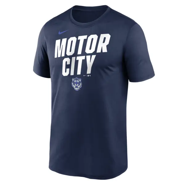Nike Detroit Tigers City Connect Team Phrase Script Dri-fit Mlb T-shirt - Blue