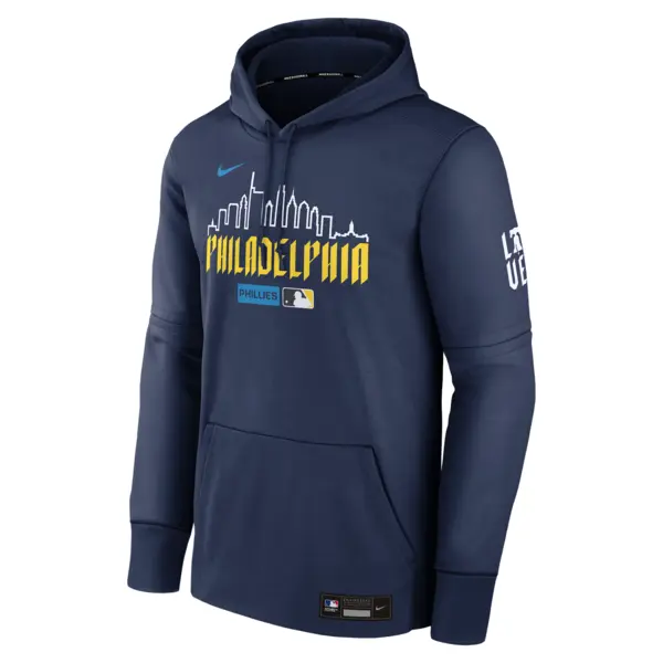 Nike Philadelphia Phillies Authentic Collection City Connect Therma Mlb Pullover Hoodie - Blue