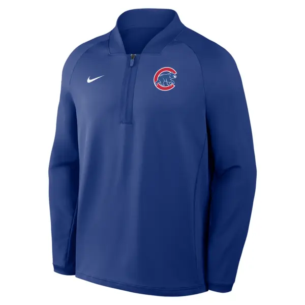 Nike Chicago Cubs Authentic Collection Dri-fit Mlb 1/2-zip Long-sleeve Top - Blue
