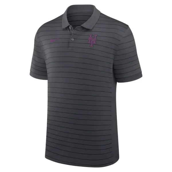 Nike New York Mets City Connect Striped Victory Dri-fit Mlb Polo - Grey