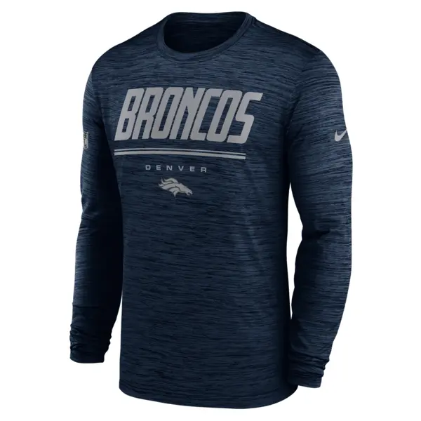 Nike Denver Broncos Sideline Team Issue Velocity Dri-fit Nfl Long-sleeve T-shirt - Blue