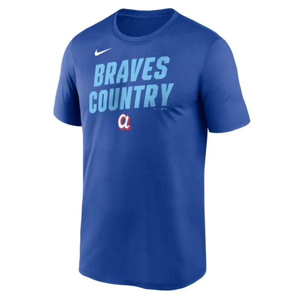 Nike Atlanta Braves City Connect Team Phrase Script Dri-fit Mlb T-shirt - Blue
