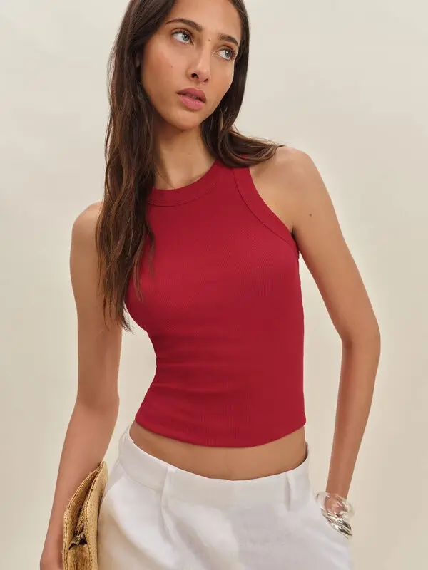 REFORMATION Tasha Tank Top - Red
