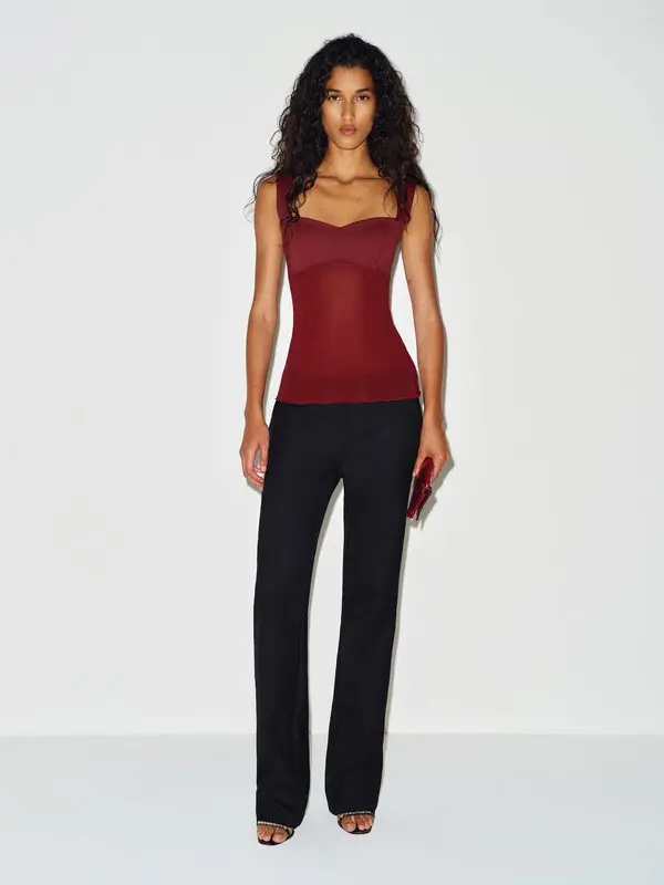 REFORMATION Nova Knit Top - Red