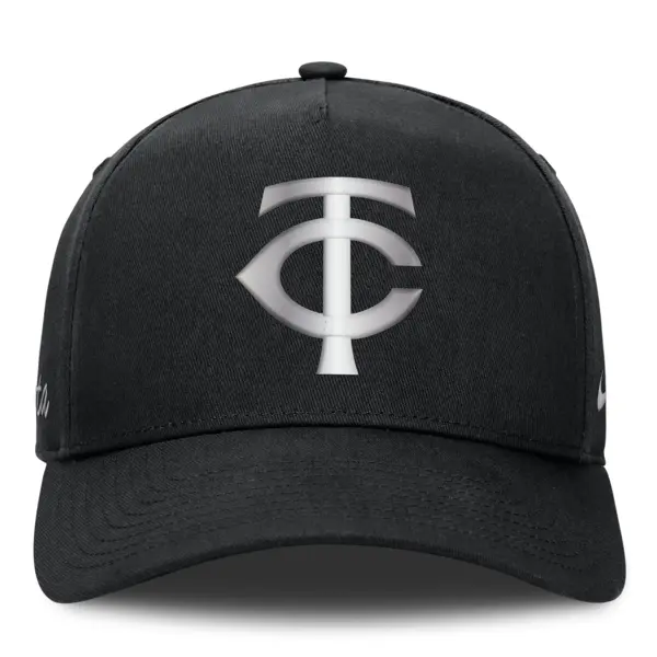 Nike Minnesota Twins Rise Dri-fit Mlb A-frame Trucker Adjustable Hat - Black