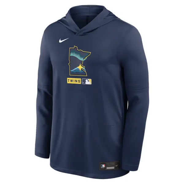 Nike Minnesota Twins City Connect Dri-fit Mlb Long-sleeve Hooded Top - Blue