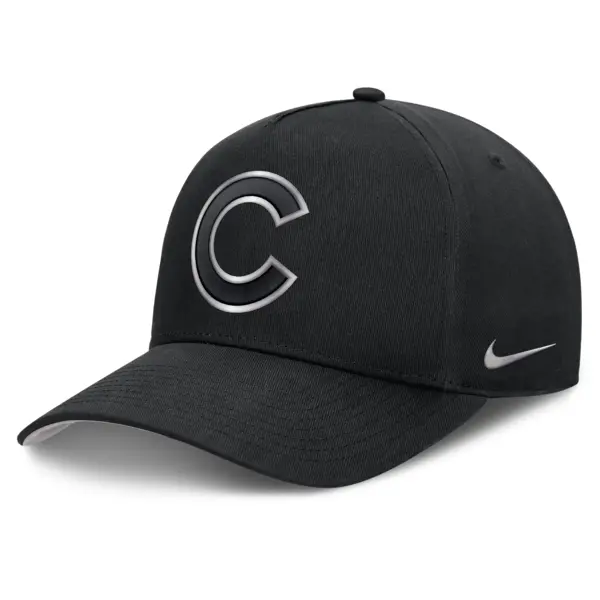 Nike Chicago Cubs Rise Dri-fit Mlb A-frame Trucker Adjustable Hat - Black