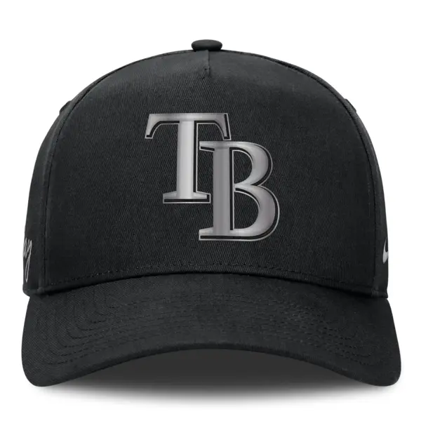 Nike Tampa Bay Rays Rise Dri-fit Mlb A-frame Trucker Adjustable Hat - Black