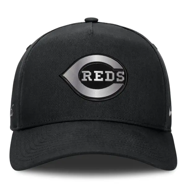 Nike Cincinnati Reds Rise Dri-fit Mlb A-frame Trucker Adjustable Hat - Black