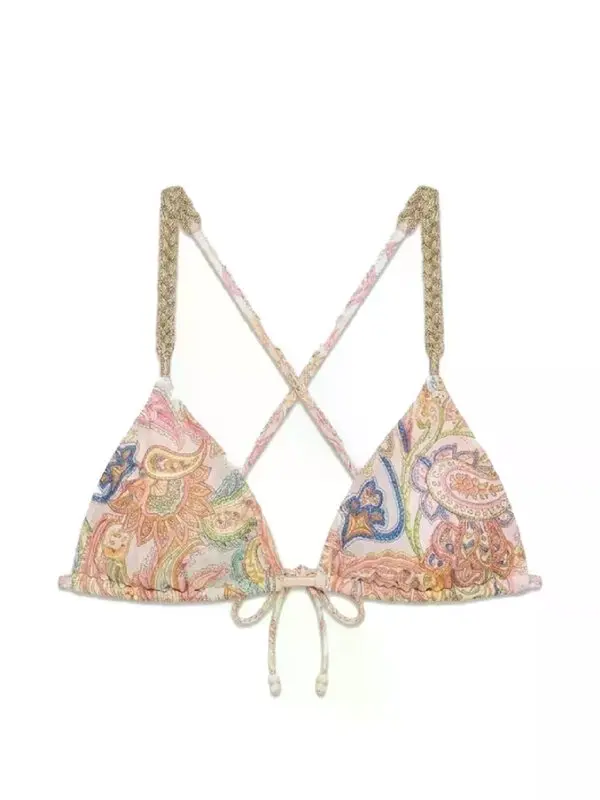 DEL MAAR Taba Paisley Bikini Top - Neutrals