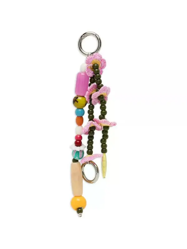 Mira Mikati Crochet-flower Keyring - Pink