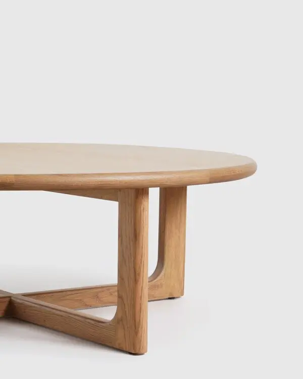 Quince Solid Oak Round X-base Coffee Table