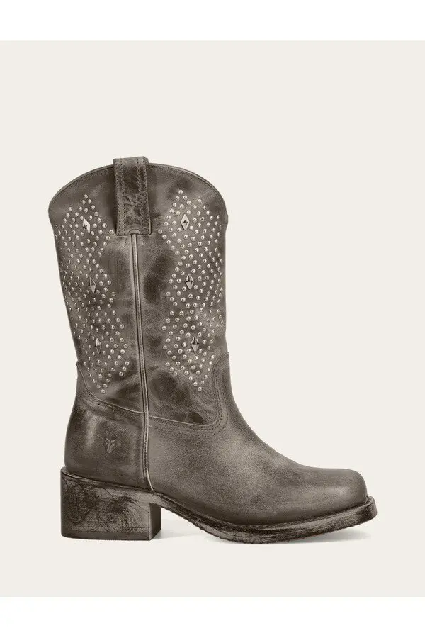 THE FRYE COMPANY Campus Deco Stud Mid-calf Boots - Denim