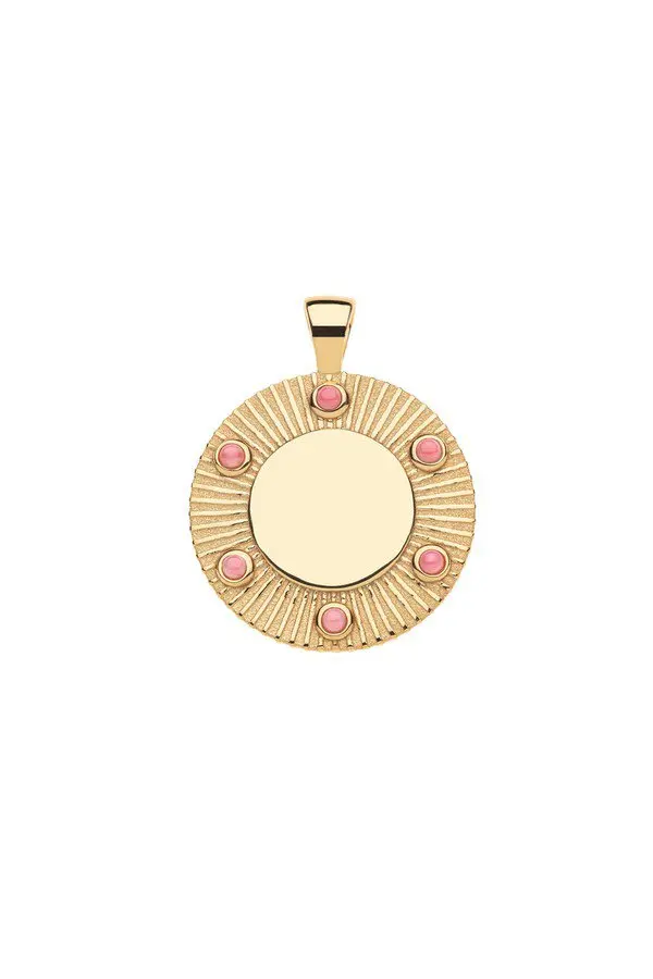 JANE WIN Forever Around The Sun Engravable Pendant In Pink - Coral