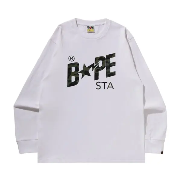 A BATHING APE 1st Camo Sta Long-sleeve Tee /green - White