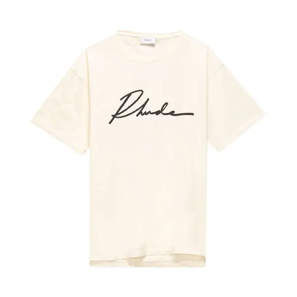 Rhude Logo Script Tee - White
