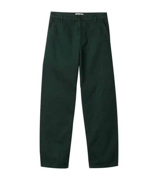 Miu Miu Cotton Gabardine Trousers - Green