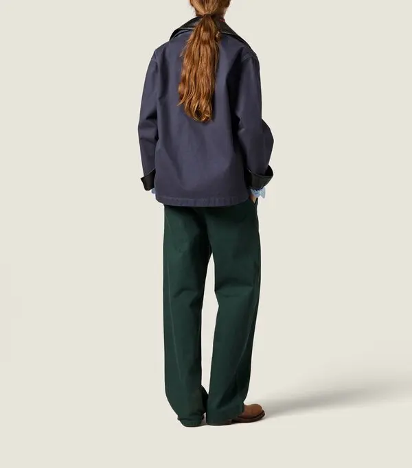 Miu Miu Cotton Gabardine Trousers - Green