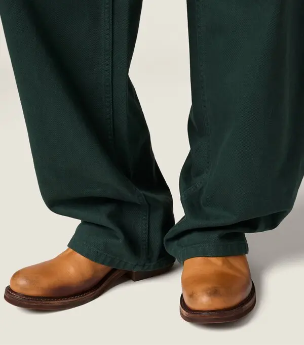 Miu Miu Cotton Gabardine Trousers - Green