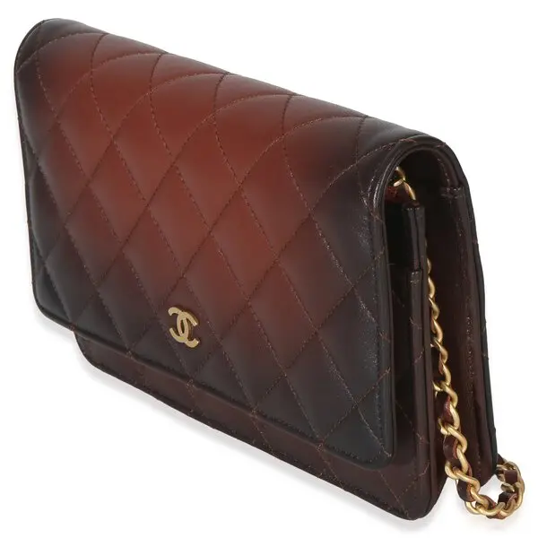 Chanel Ombre Quilted Lambskin Classic Wallet On Chain