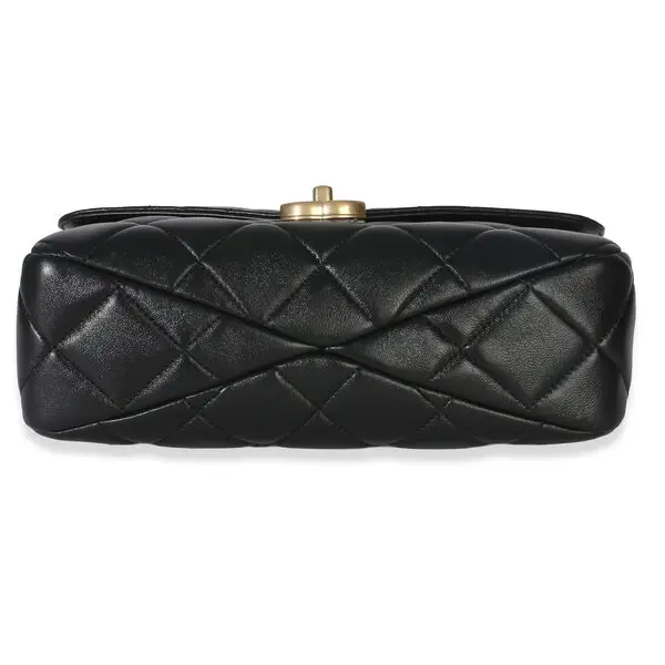 Chanel Quilted Lambskin Top Handle Flap Bag