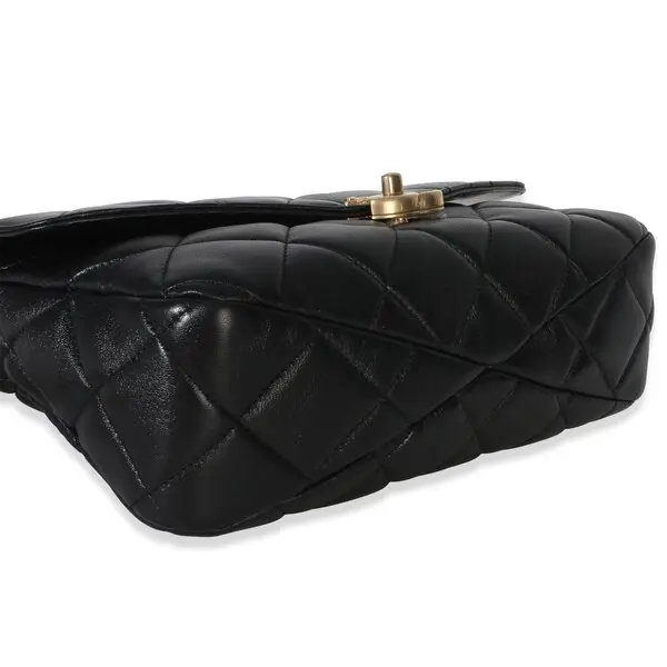 Chanel Quilted Lambskin Top Handle Flap Bag