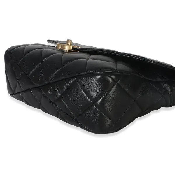 Chanel Quilted Lambskin Top Handle Flap Bag