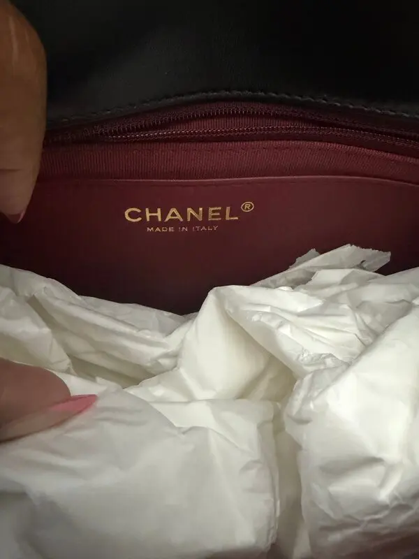 Chanel Quilted Lambskin Top Handle Flap Bag