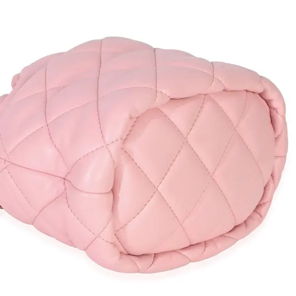 Chanel Quilted Lambskin Pearl Drawstring Bucket Bag