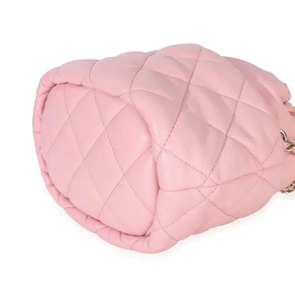Chanel Quilted Lambskin Pearl Drawstring Bucket Bag