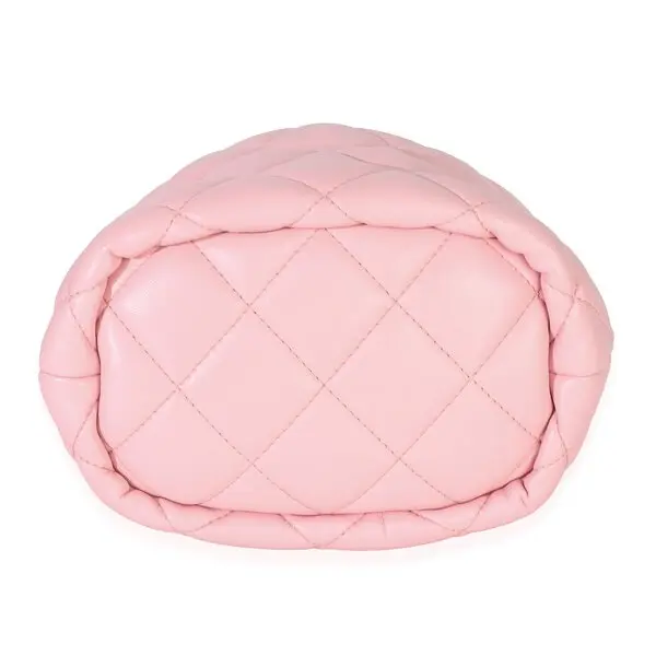 Chanel Quilted Lambskin Pearl Drawstring Bucket Bag