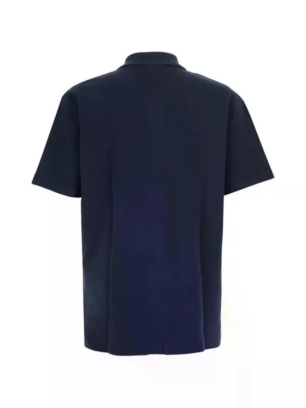 Maison Kitsuné Logo-embroidered Cotton Polo Shirt - Blue
