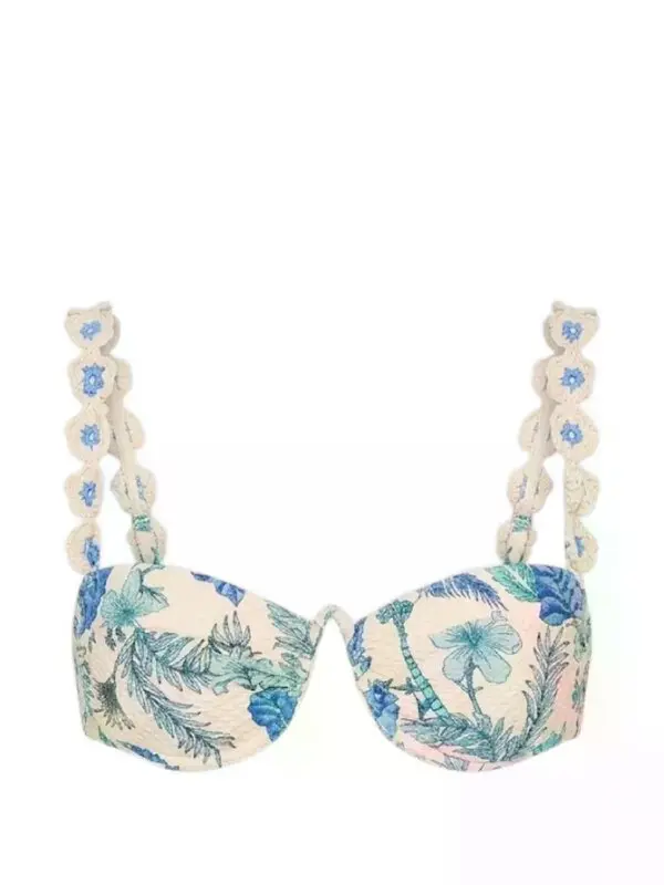 DEL MAAR Flora Bikini Top - Blue