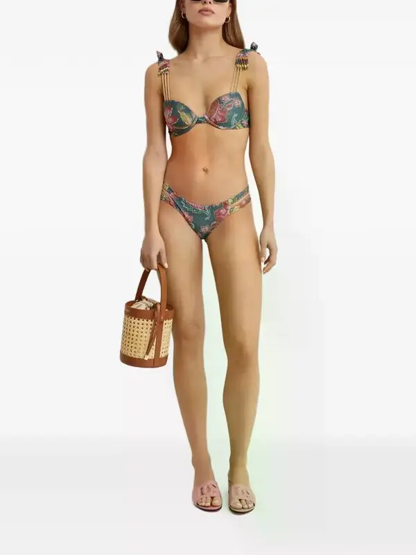 DEL MAAR Ceiri Floral Bikini Bottoms - Green