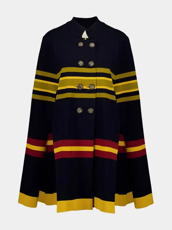 PAULA Alba Multi Stripes Jacquard Knitted Cape