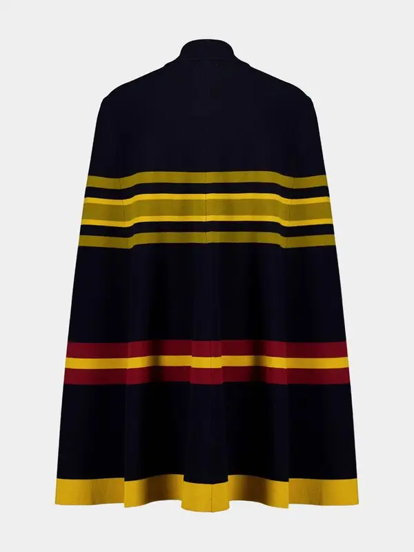PAULA Alba Multi Stripes Jacquard Knitted Cape