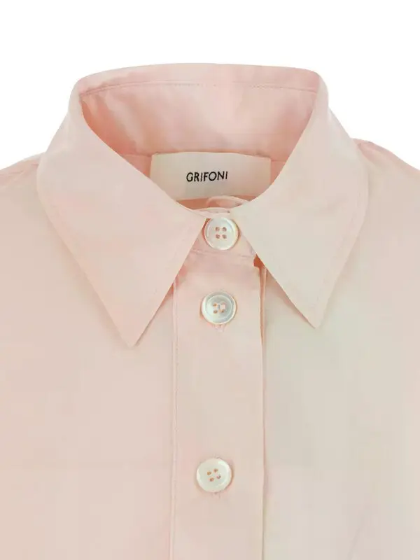GRIFONI Button-placket Long-sleeve Blouse - Pink