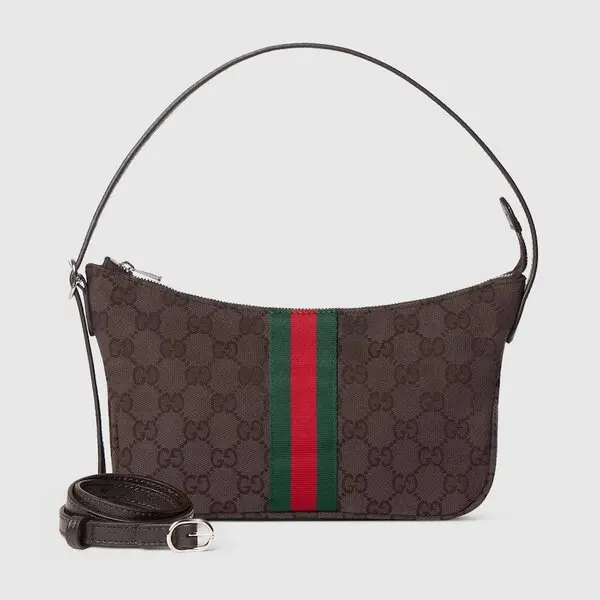 Gucci Lunetta Small Crossbody Bag Gg Canvas - Brown