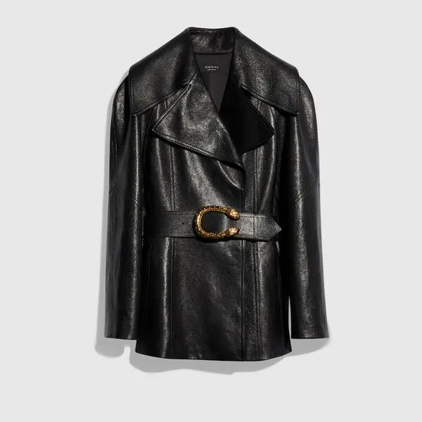Gucci Soft Grainy Leather Trench