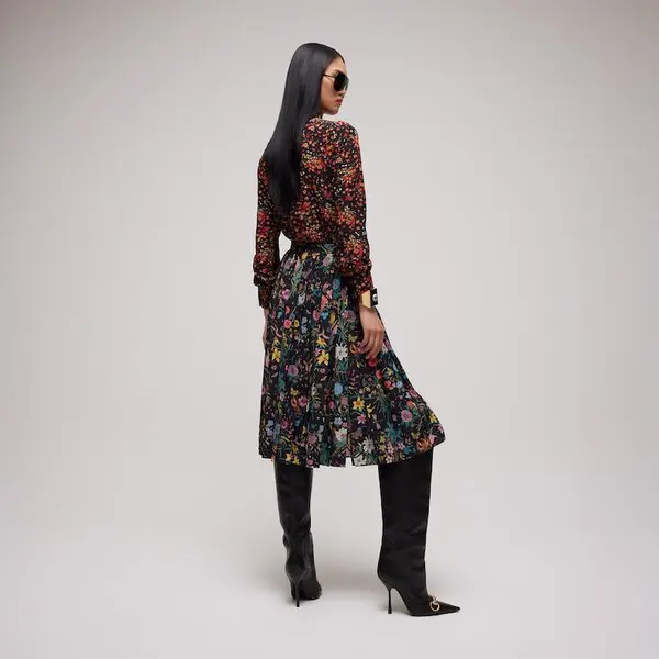 Gucci Printed Silk Midi Skirt