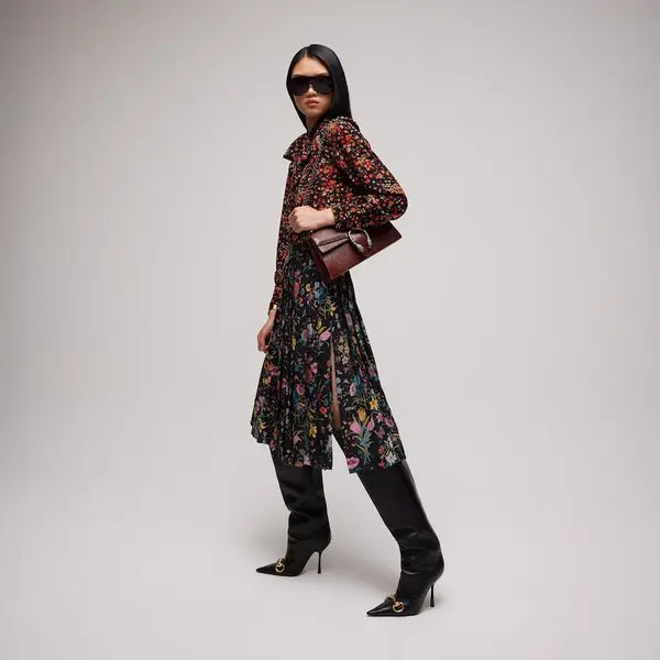 Gucci Printed Silk Midi Skirt