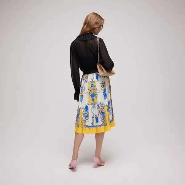 Gucci Printed Silk Midi Skirt