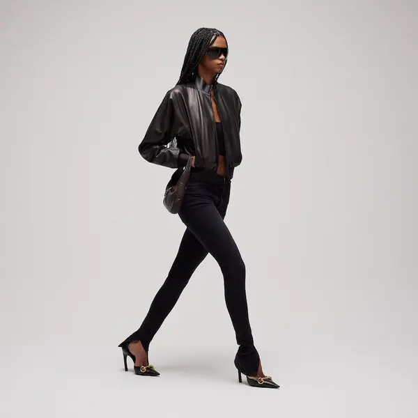 Gucci Washed Cotton Denim Skinny Pants - Black
